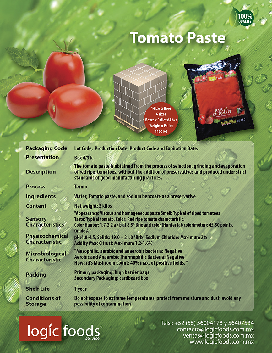 Tomato paste 3k | Logic Foods Service