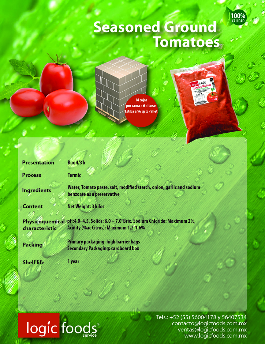 Seasoned ground tomatoes | Logic Foods Service